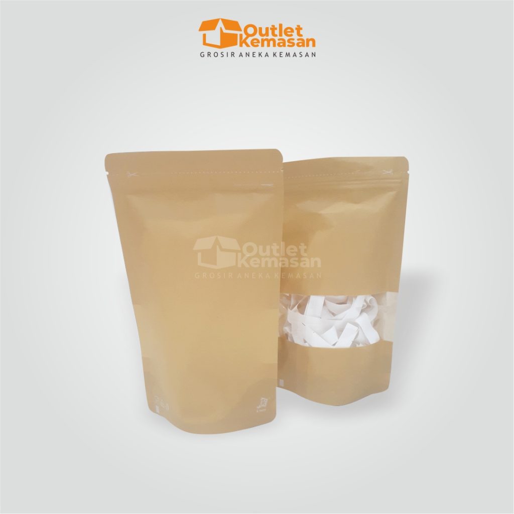 Standing Pouch Putih Window 150gr - Outlet Kemasan